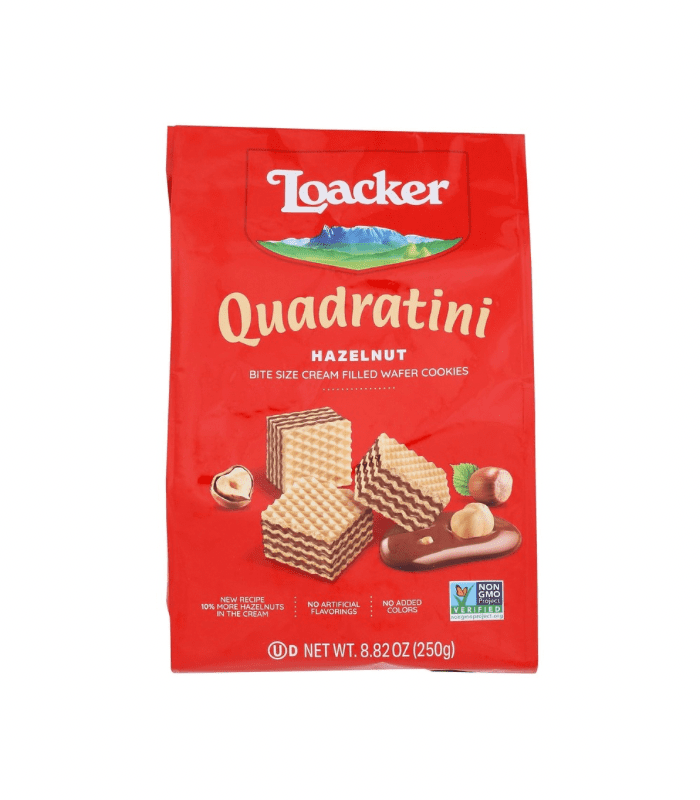 14300 Loacker Quadratini Multigrain 220gx6 Hazeinut - IGF LLC