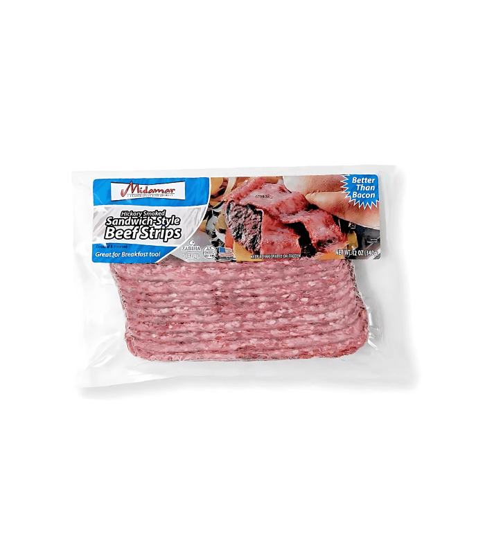 FM10H-Midamar Halal Hickory Som Sliced Ground Formed Beef Strips ...